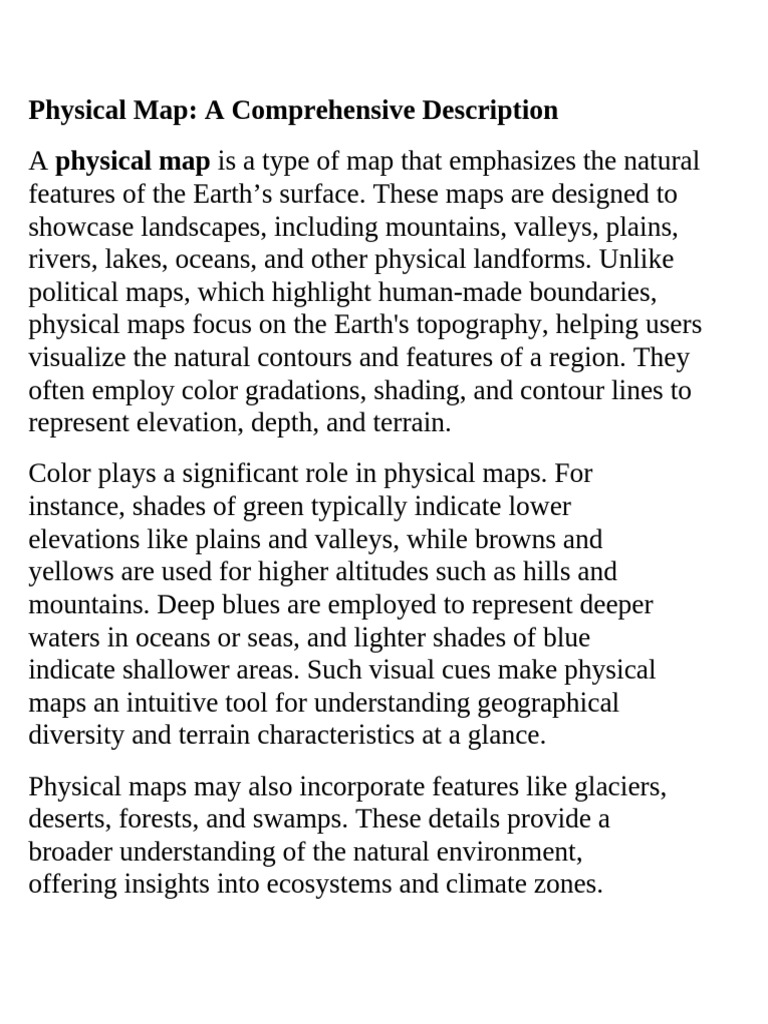 Physical Map | PDF | Map | Mountains