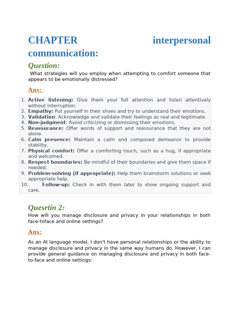 CHAPTER Interpersonal Communication-1 | PDF | Citation | Privacy