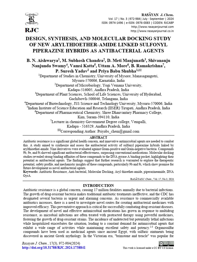 2 | PDF | Antimicrobial Resistance | Docking (Molecular)