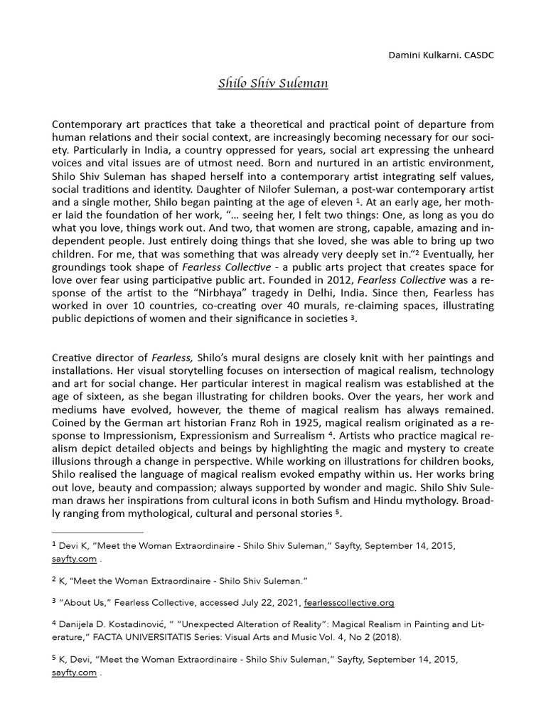 Artist Review- Shilo Shiv Suleman | PDF