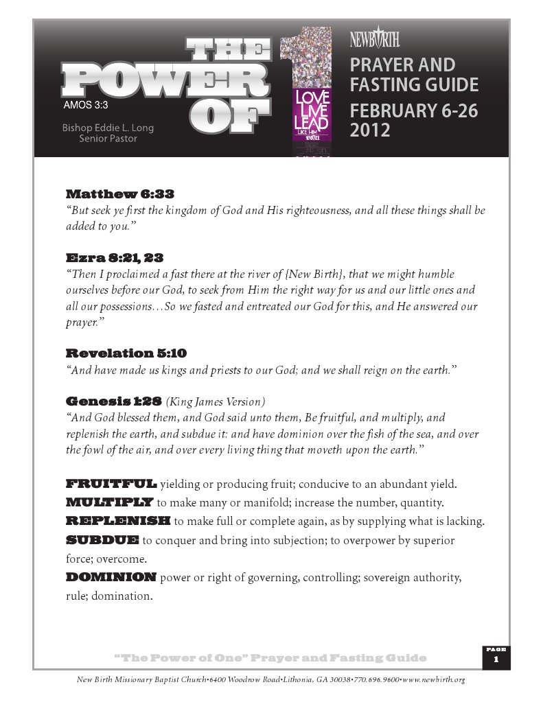 The Power of One | PDF | Fasting | Prayer