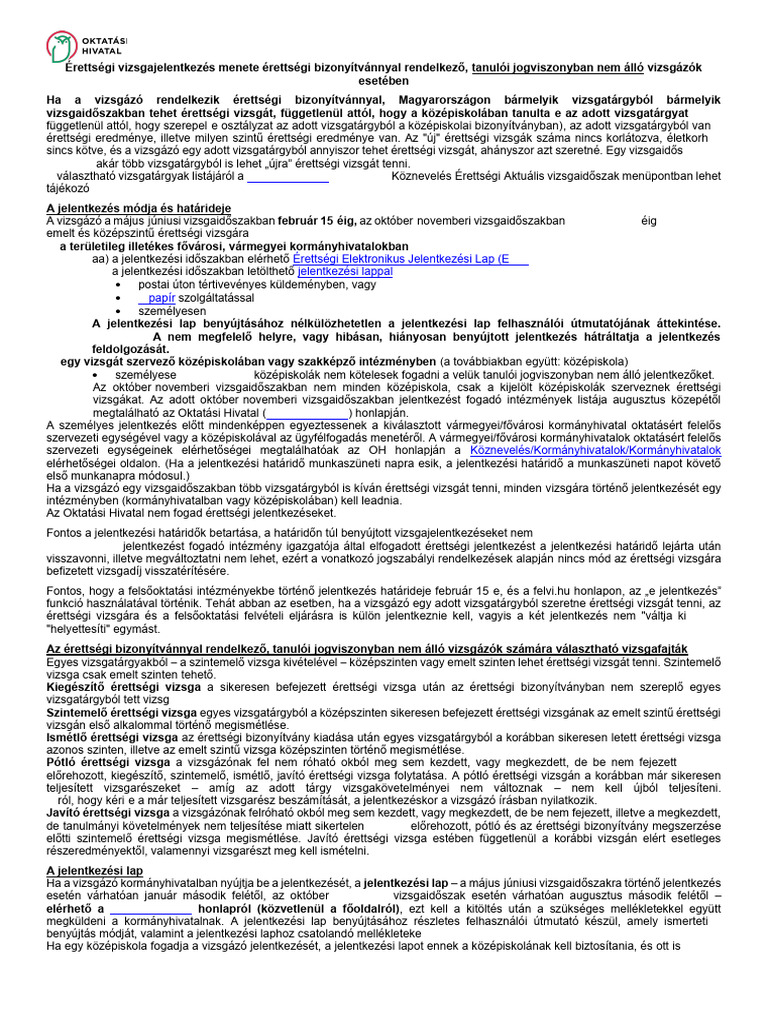 Erettsegi Bizonyitvannyal | PDF