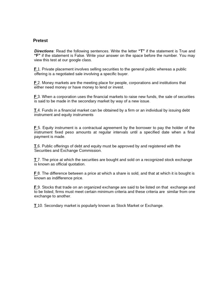 Pretest Unit 3 | PDF