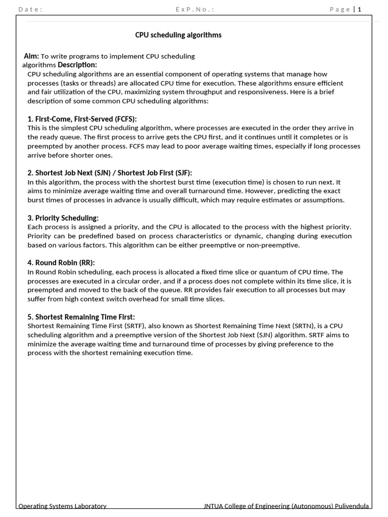 OS lab programs 555 | PDF | Scheduling (Computing) | Software Engineering