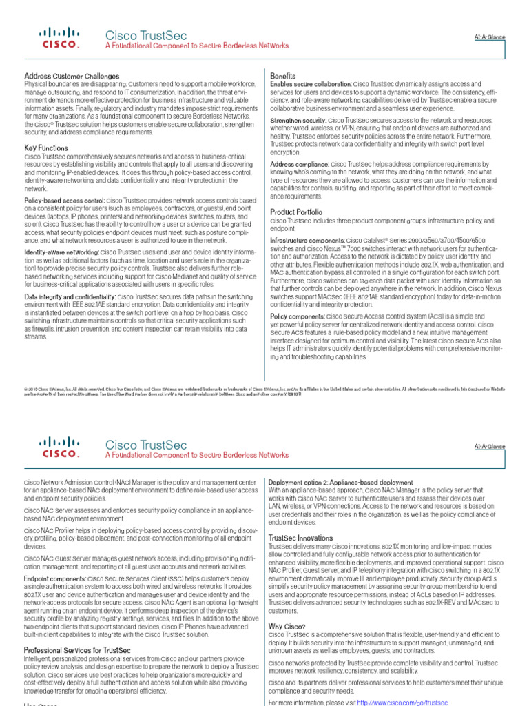 Trustsec Glance | PDF | Computer Network | Computer Security