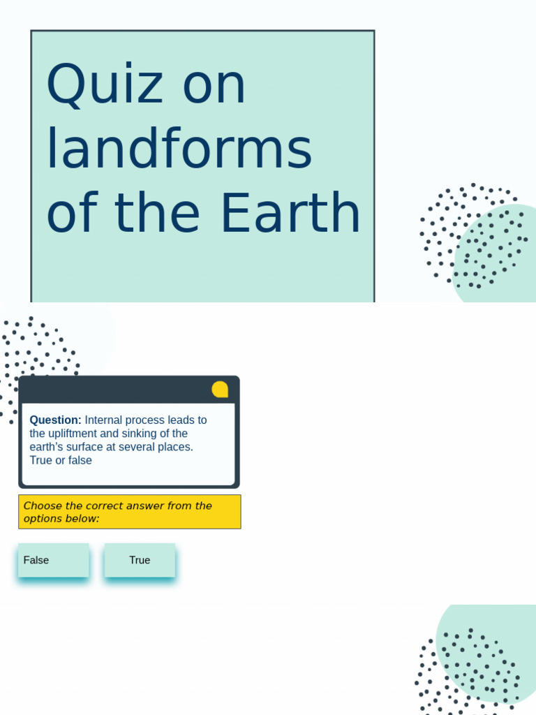 Earth Landforms Quiz Questions | PDF