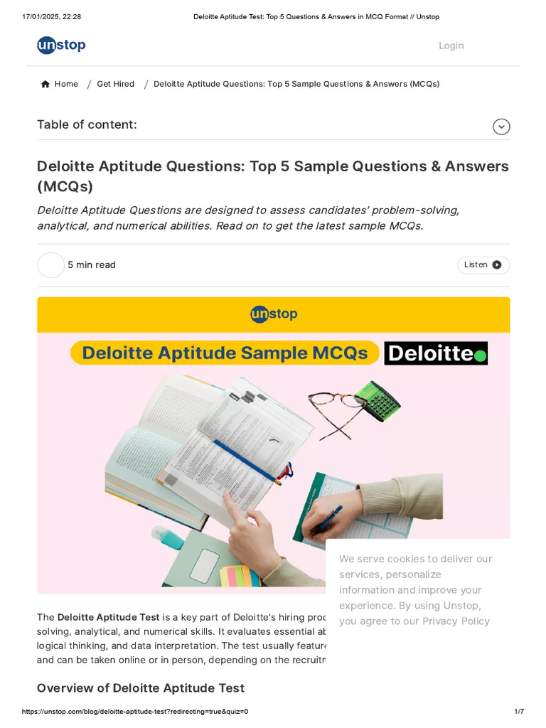 Deloitte Aptitude Test - Top 5 Questions & Answers in MCQ Format ...