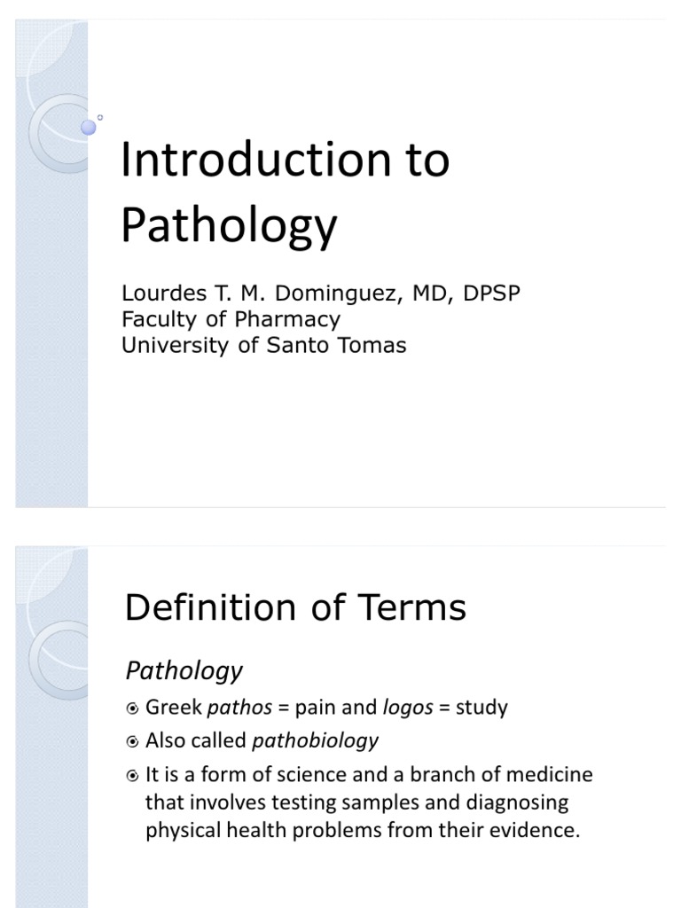 01 Introduction To Pathology | PDF | Pathology | Autopsy