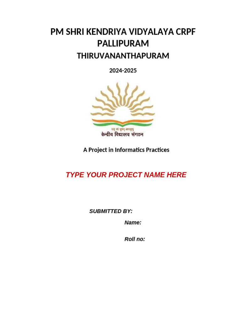 XII IP Project Report by Bibek | PDF | Computer Science | Computing