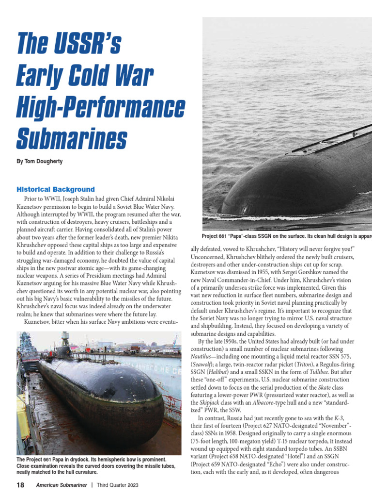 Early Cold War Soviet Submarine Innovations | PDF | Submarines