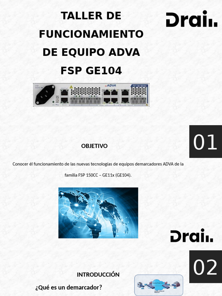 Taller sobre el equipo ADVA FSP GE104 | PDF | Dirección IP | Estándares ...