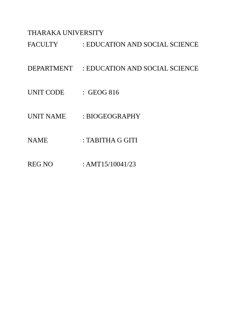 Tharaka University | PDF | Conservation Biology | Biodiversity