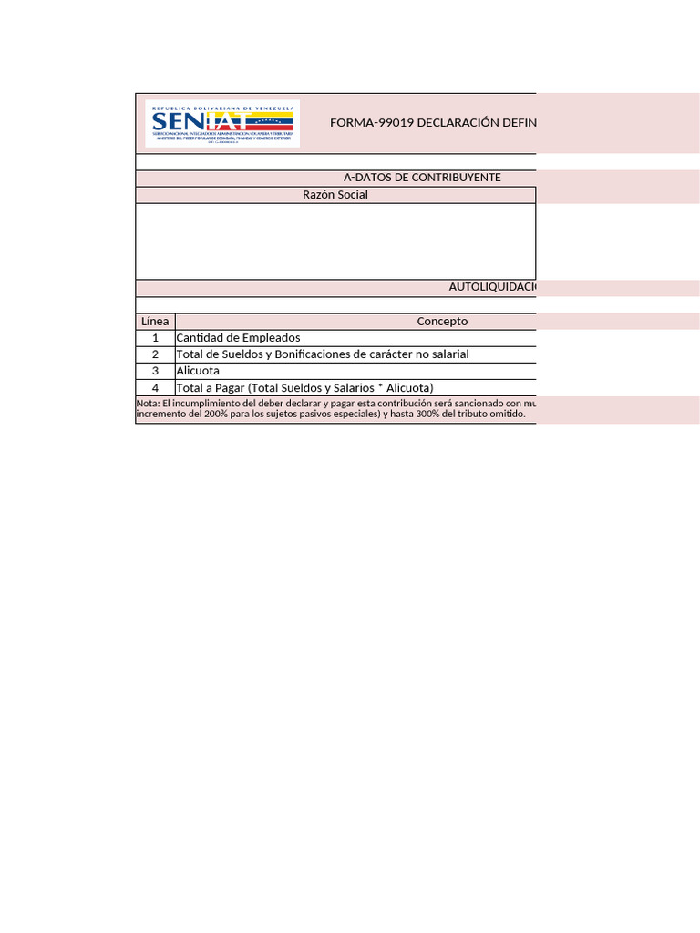 Forma 99019: Declaración de Impuestos | PDF