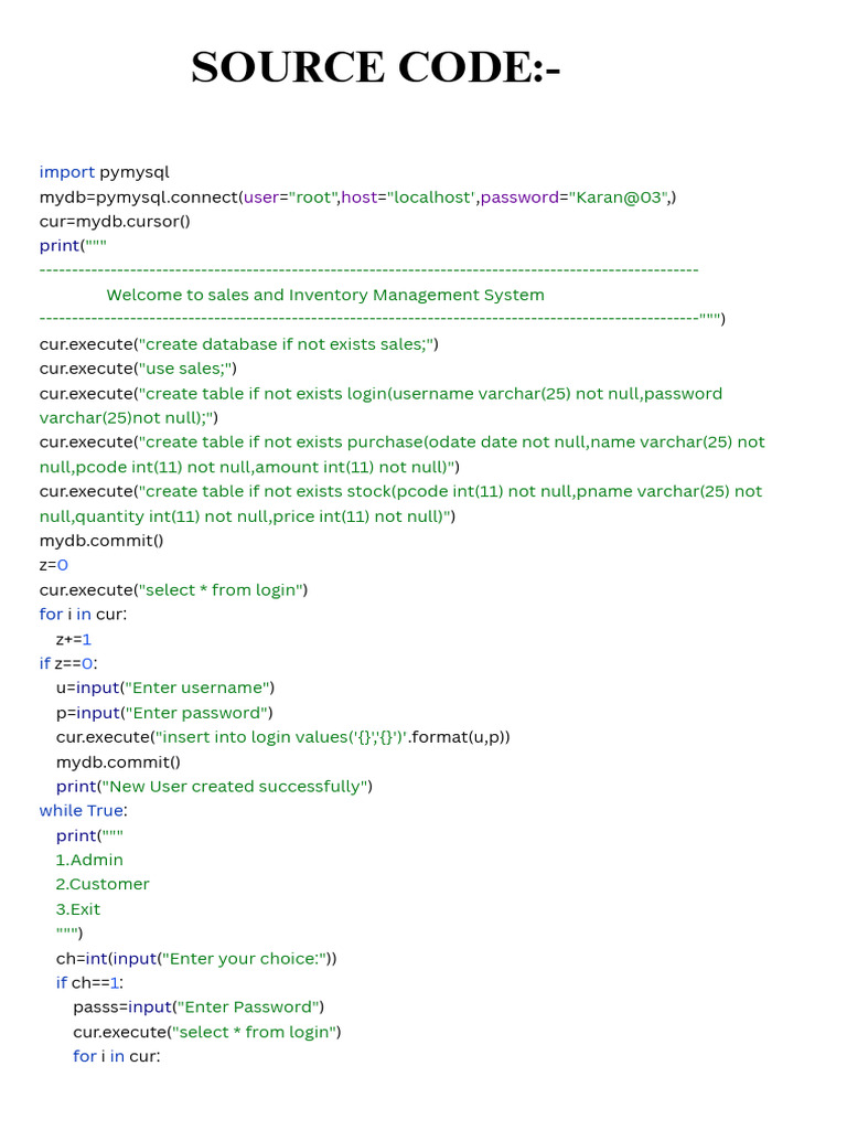 SOURCE CODE- (1) | PDF | Databases | Information Technology Management