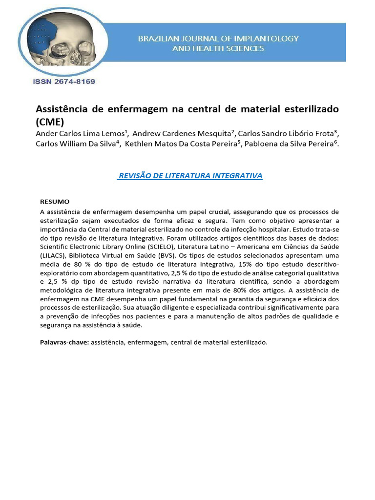 Carlos Sandro Libório Frota - MODELO DE ARTIGO BJIHS | PDF | Enfermagem ...