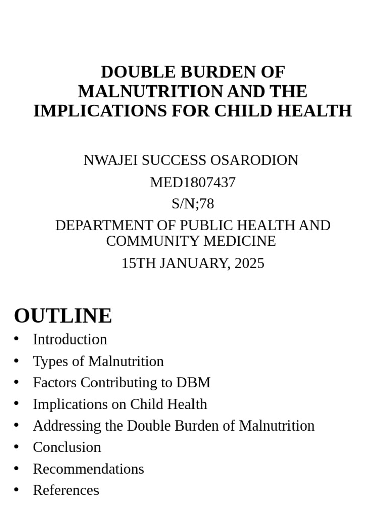 Double Burden Corrected-Wps Office | PDF | Malnutrition | Human Nutrition