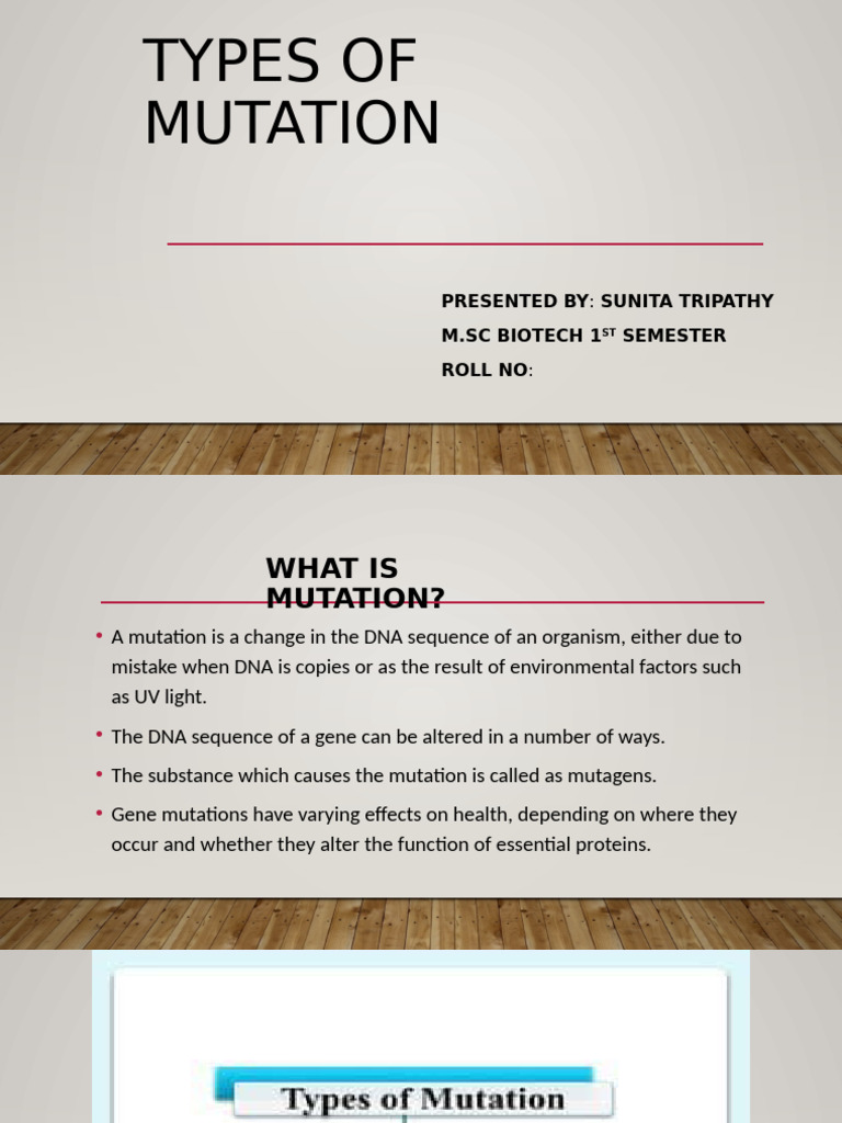 Types of Mutation | PDF | Mutation | Point Mutation