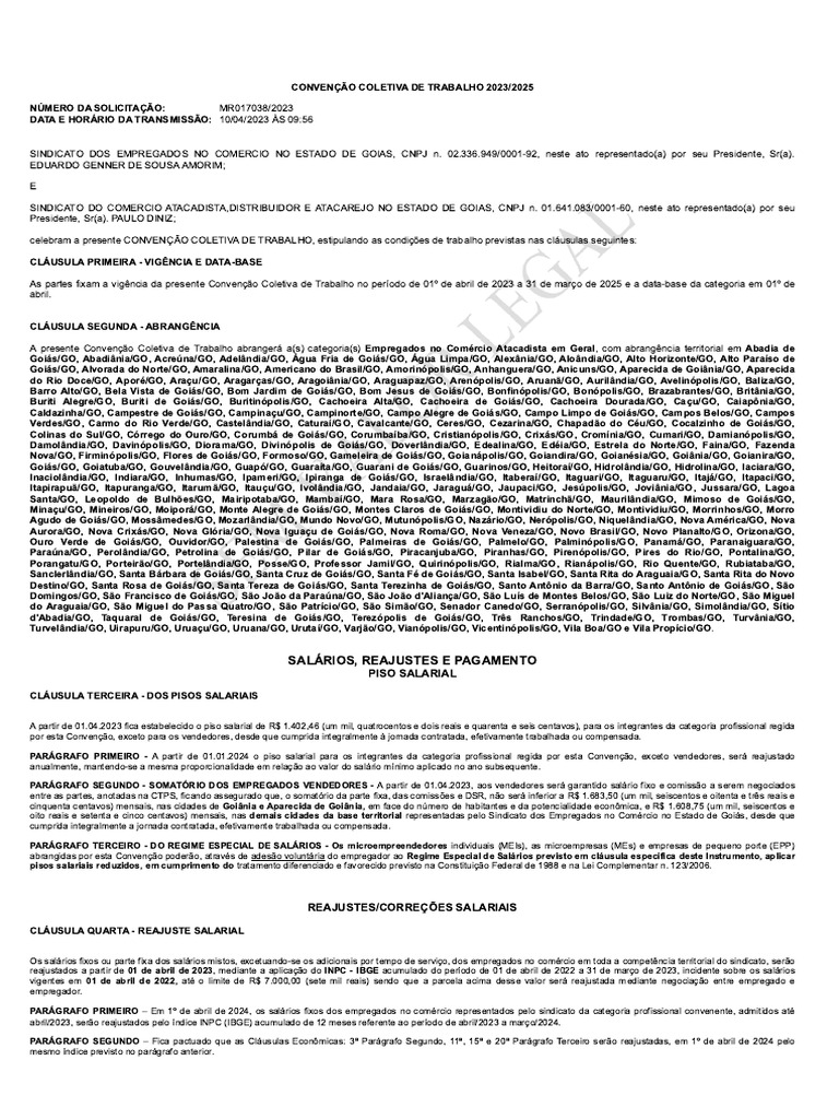 SECEG ATACADISTA - CCT 2023 2025 | PDF