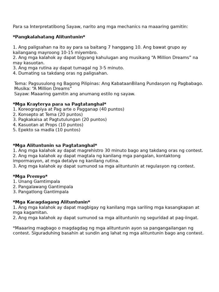 Mekaniks NG Interpretative Dance | PDF