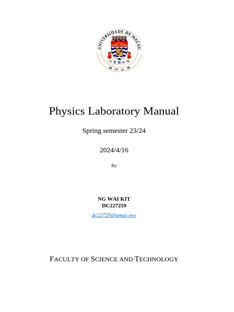 Physics Laboratory | PDF | Inductor | Electromagnetic Induction