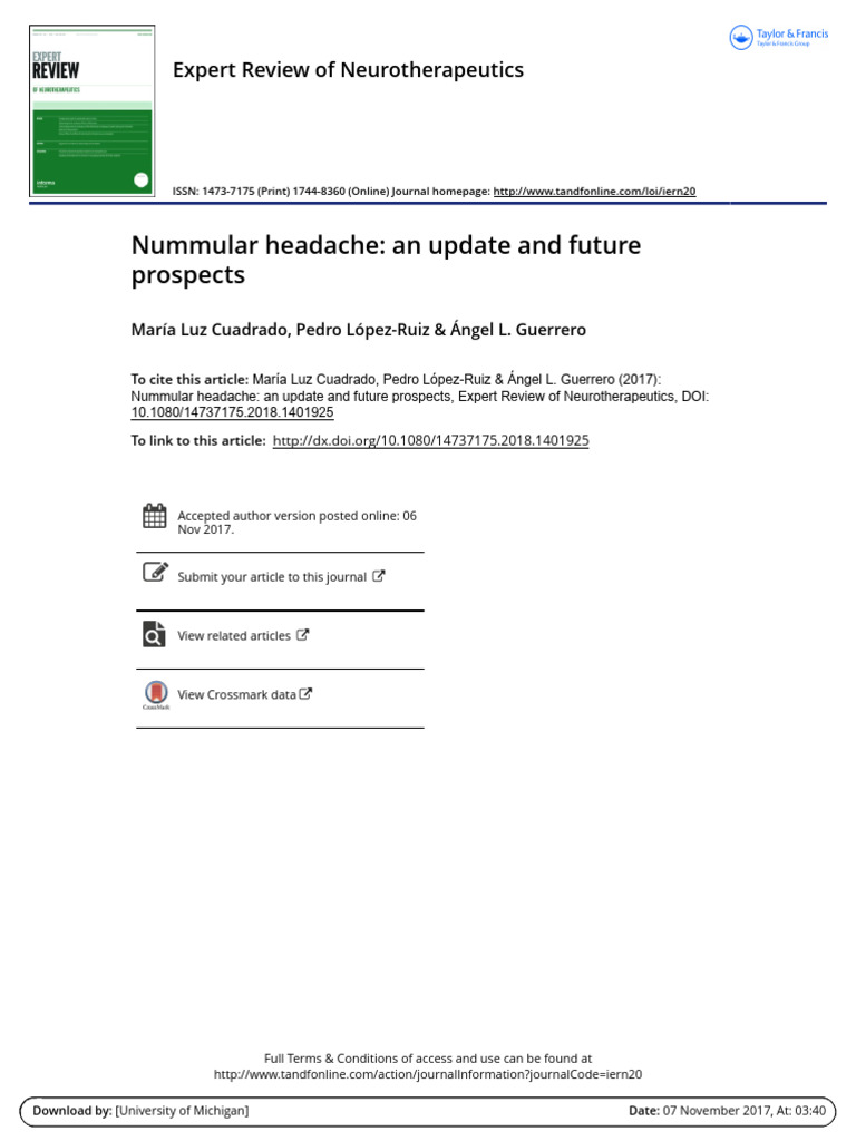 Nummular Headache Update | PDF | Migraine | Headache