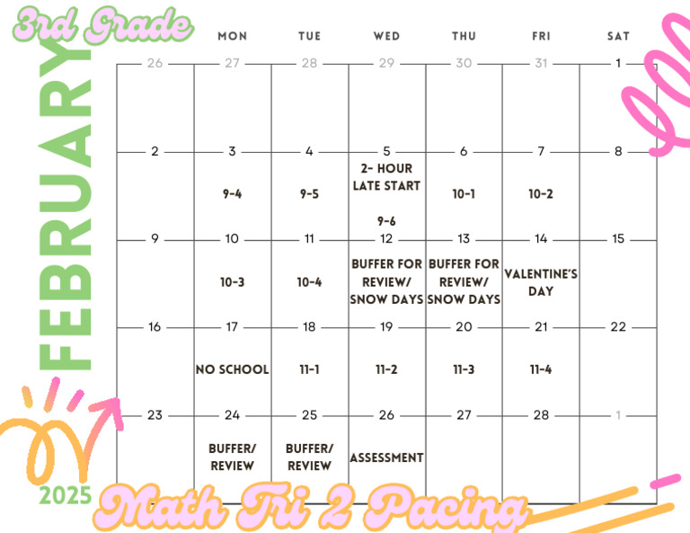 Colorful Bright Modern February 2025 Planner Monthly Calendar | PDF