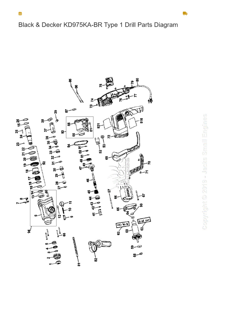 Vista Explodida Da Black & Decker KD975KA-BR Type 1 Parts Diagram For ...
