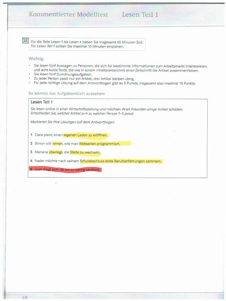 Lesen. Teil 1[losung] | PDF