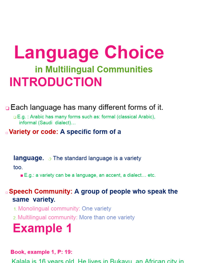 Chapter 2 - Language Choice in Multilingual Communities | PDF | Arabic ...