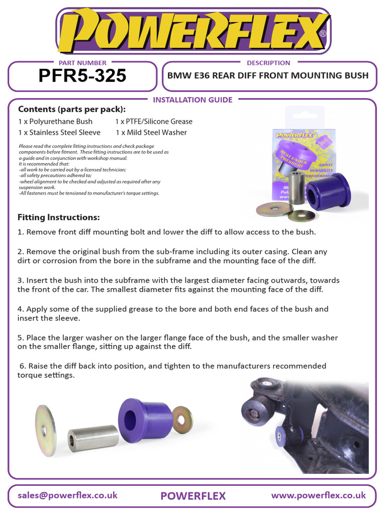 (PFR5-325) Fitting Instructions | PDF