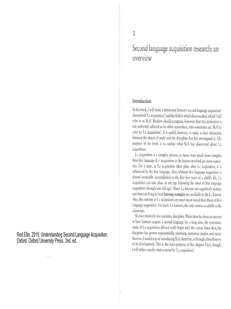 Second Language Acquisition Research - An Overview - Ellis - 2015 | PDF