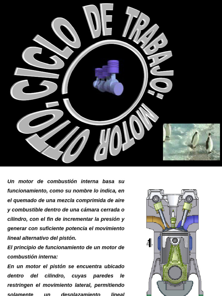 14va. Presentaci N de Mec Nica T Cnica I. Funcionamiento Del Motor Otto. | PDF | Combustión | Pistón