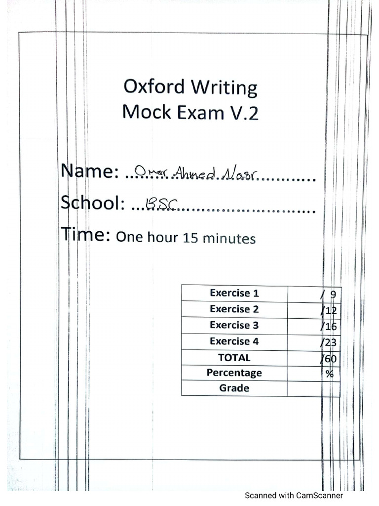 Mock Exam Writing | PDF