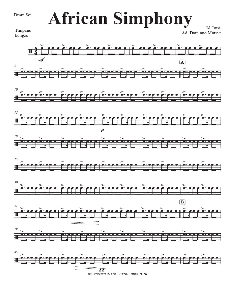 African Symphony Sheet Music | PDF | Drumming