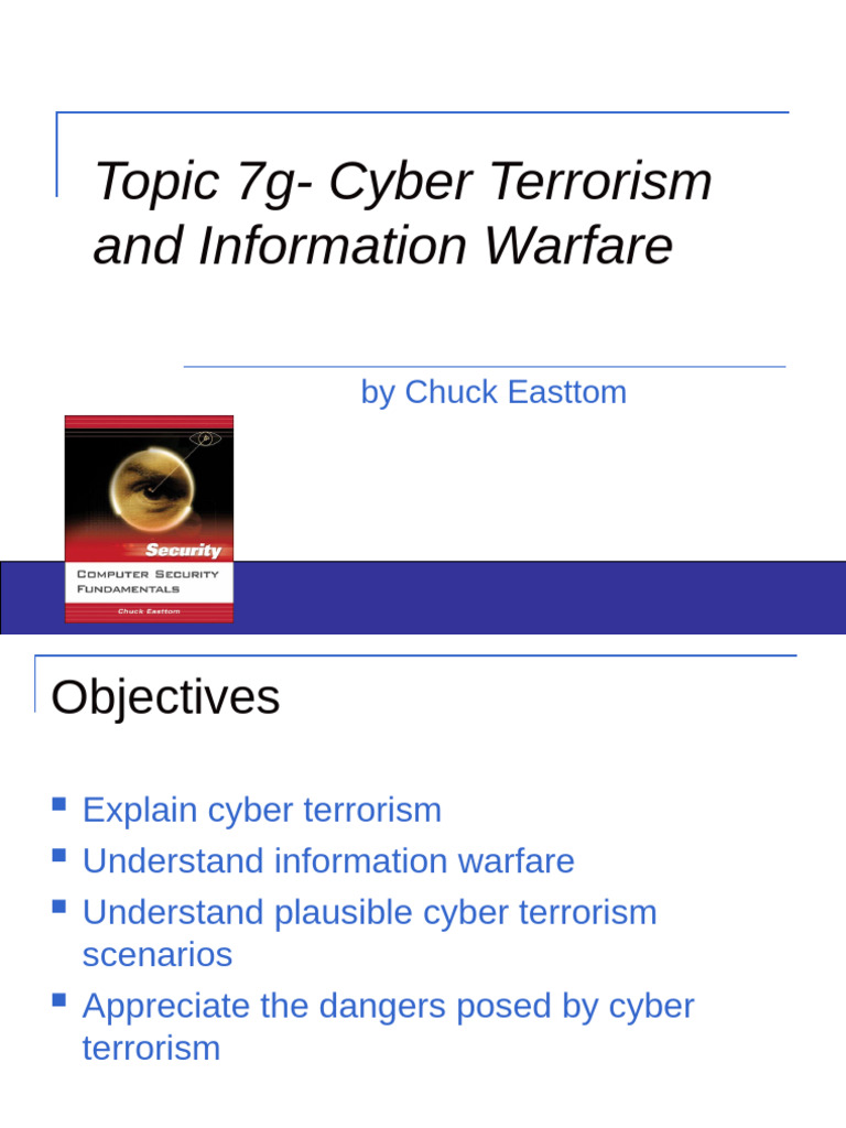 Topic 5f - Cyber Terrorism and Info Warfare | PDF | Security | Computer Security