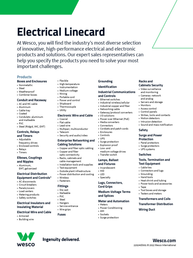 Wesco Anixter Solutions for Electrical | PDF | Electrical Connector ...