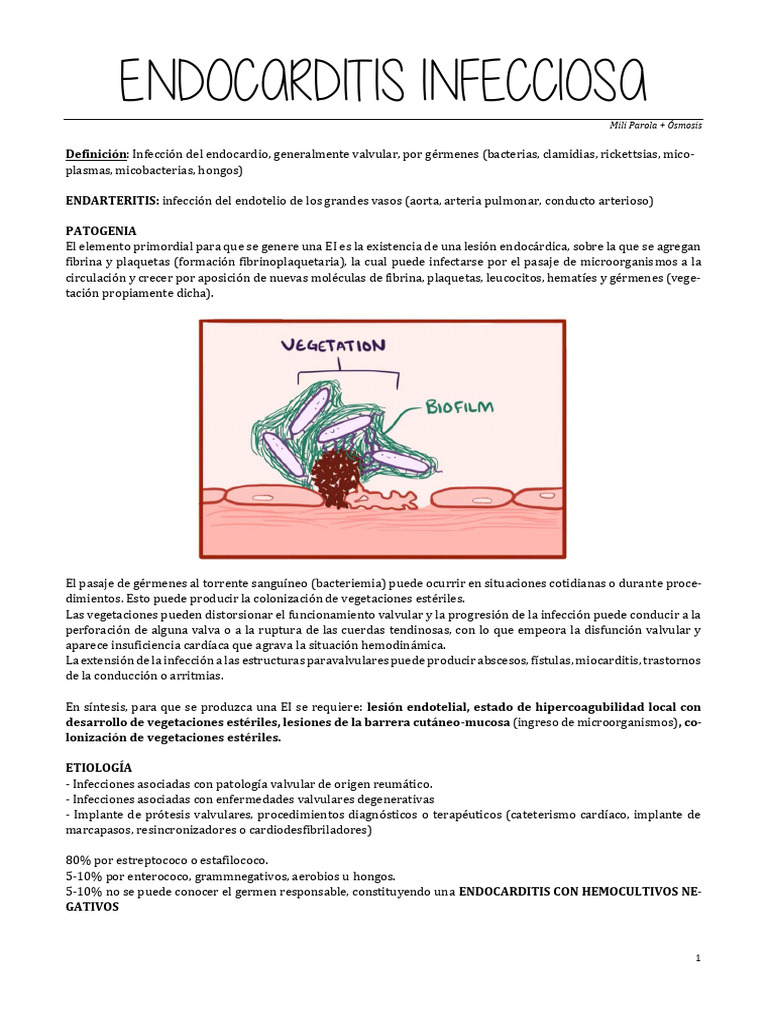 Endocarditis Infecciosa | PDF | Enfermedades y trastornos | Medicina ...
