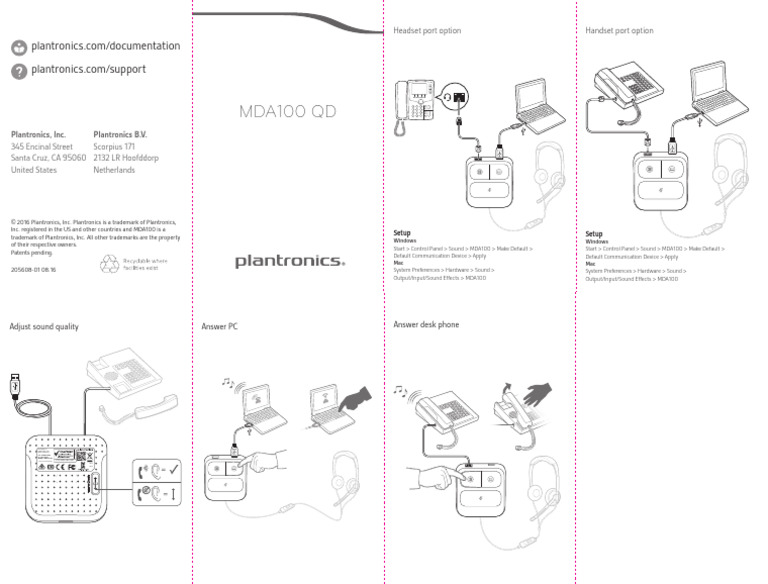 MDA100 QD Setup Guide | PDF