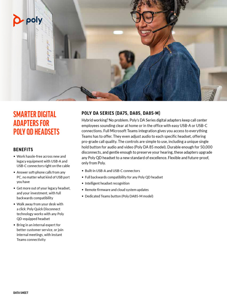 Poly DA Series USB Adapters Guide | PDF | Usb | Computer Hardware