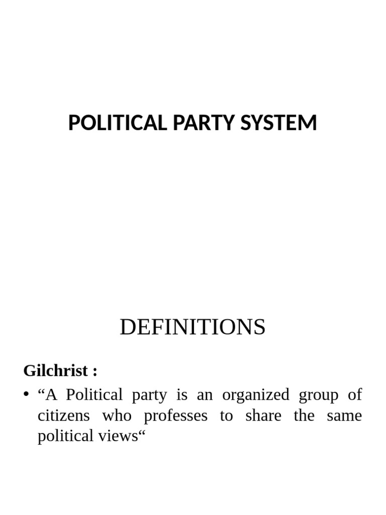 Overview of Political Party Systems | PDF | Political Parties ...