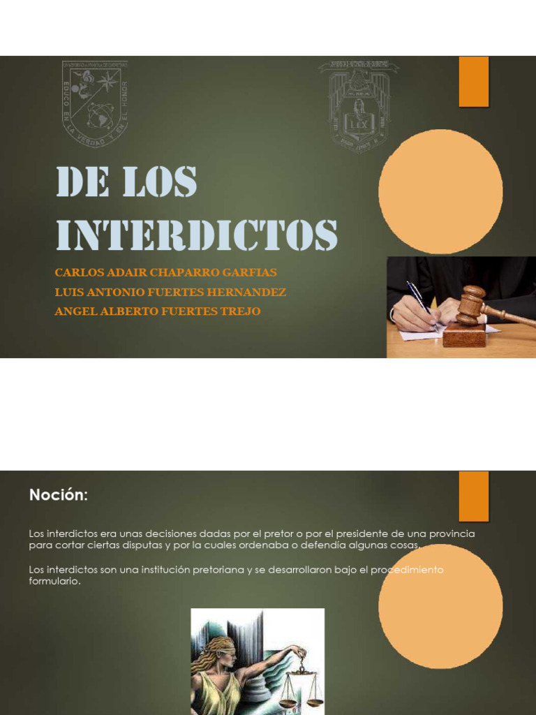 DE LOS INTERDICTOS | PDF