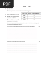 Math Café Menu and Pricing Guide | PDF