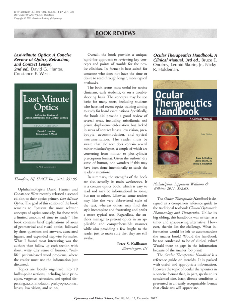 last_minute_optics__a_concise_review_of_optics,.24 | PDF | Optometry | Optics