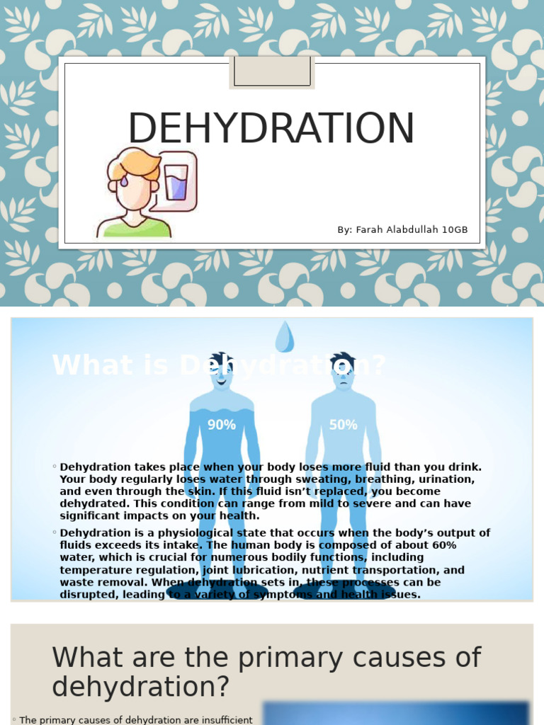 Understanding Dehydration: Causes & Symptoms | PDF | Dehydration ...