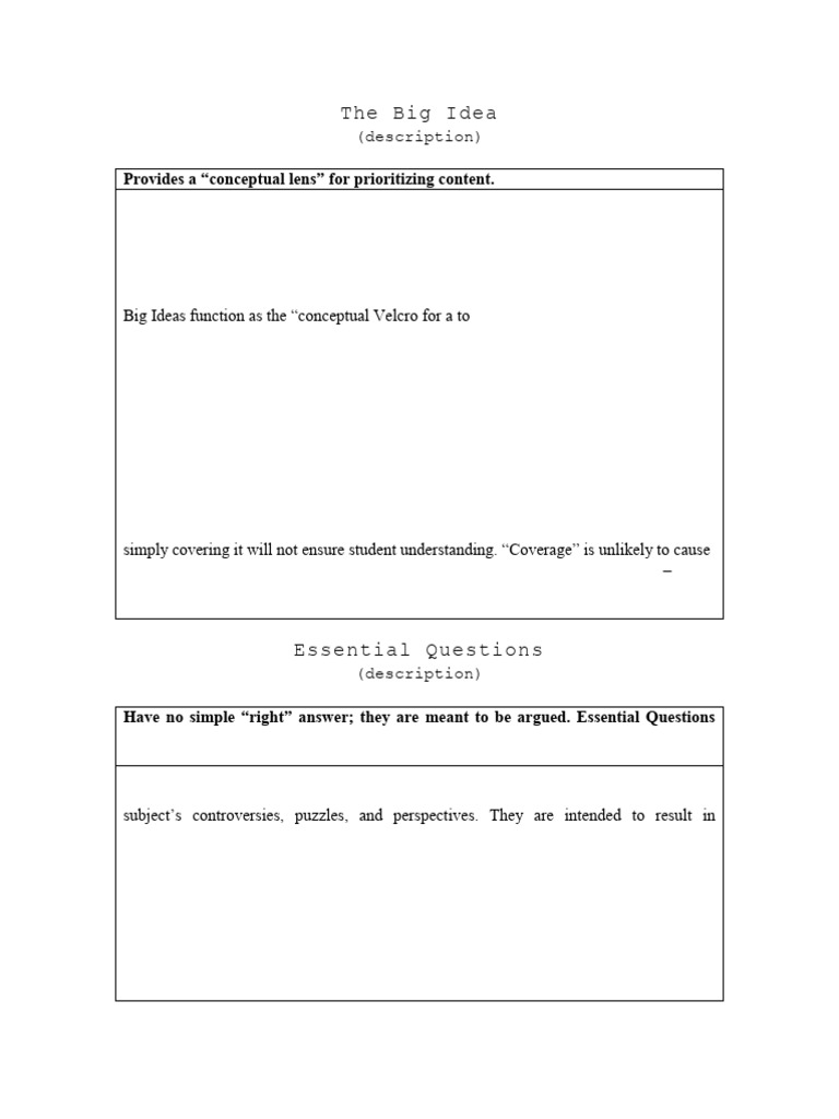 The_Big_Idea | PDF | Educational Assessment | Curriculum