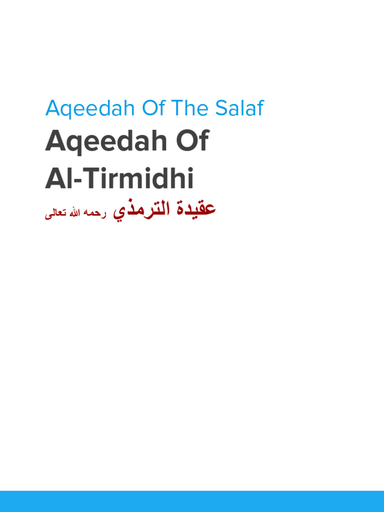 Aqeedah Tirmidhi | PDF | God In Islam | Muhammad