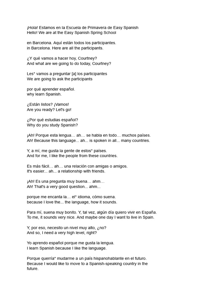 ES361 - Transcript in Spanish and English | PDF