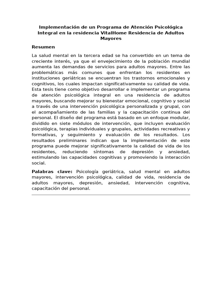 Programa para Adutos Mayores | PDF | Terapia de conducta cognitiva | Vejez