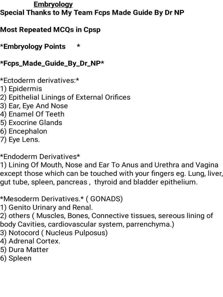 Embryology Notes by DR NP | PDF | Thymus | Lung