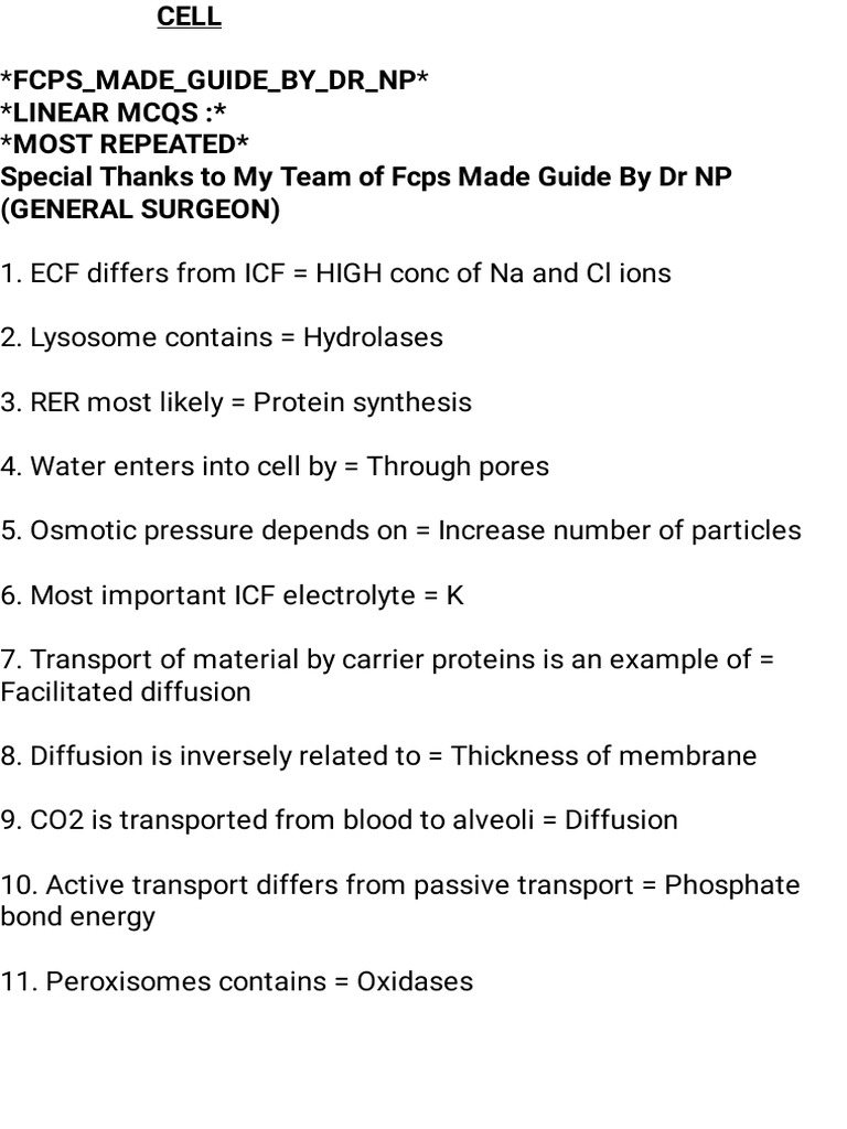 Chapter Cell - Notes by DR NP | PDF | Mitosis | Biochemistry